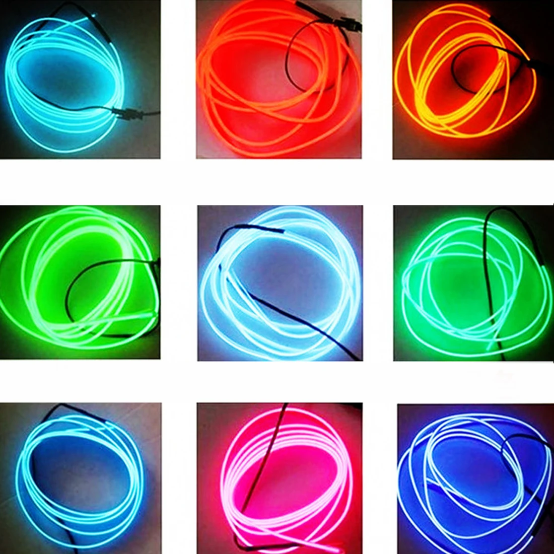 New Arrival 1m 2m 3m 5m Car decor lighter LED Lamp Strip thread sticker ...