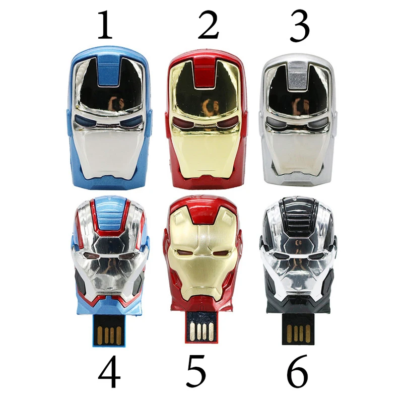 Iron Man Flash Drive 4GB 8GB 16GB 32GB 64GB 128GB USB Flash Drive Real ...
