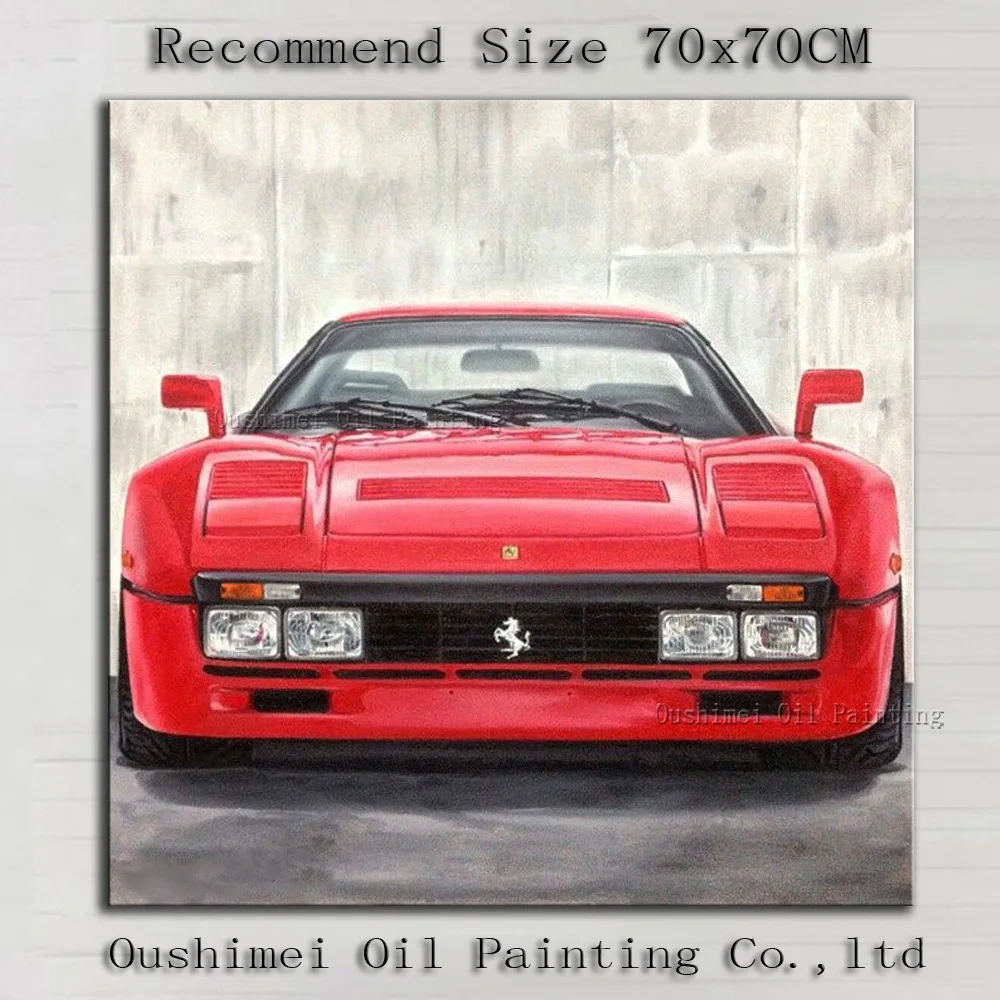 Wholesale High Quality Modern Red Car Oil Painting On Canvas Hand ...