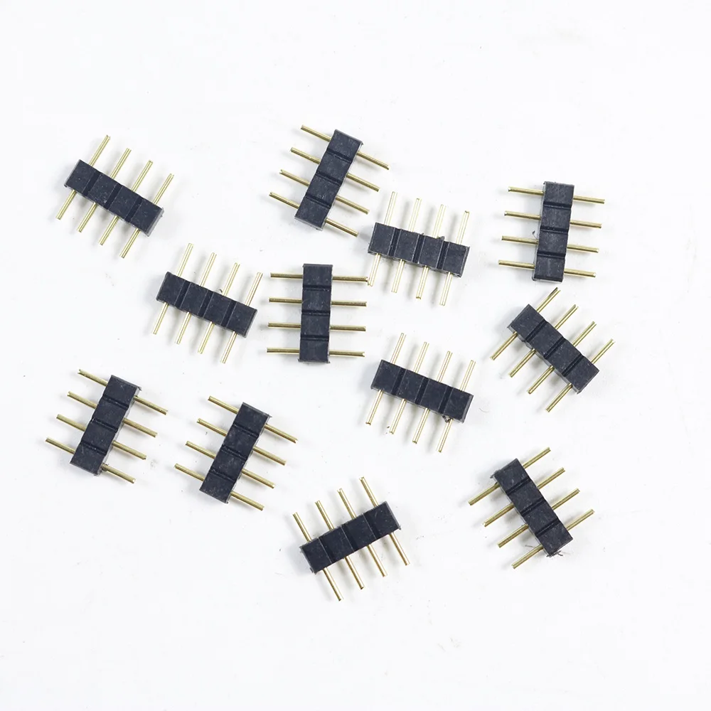 10pcs 4 Pin RGB Connector Adapter pin needle male type double 4pin,For ...