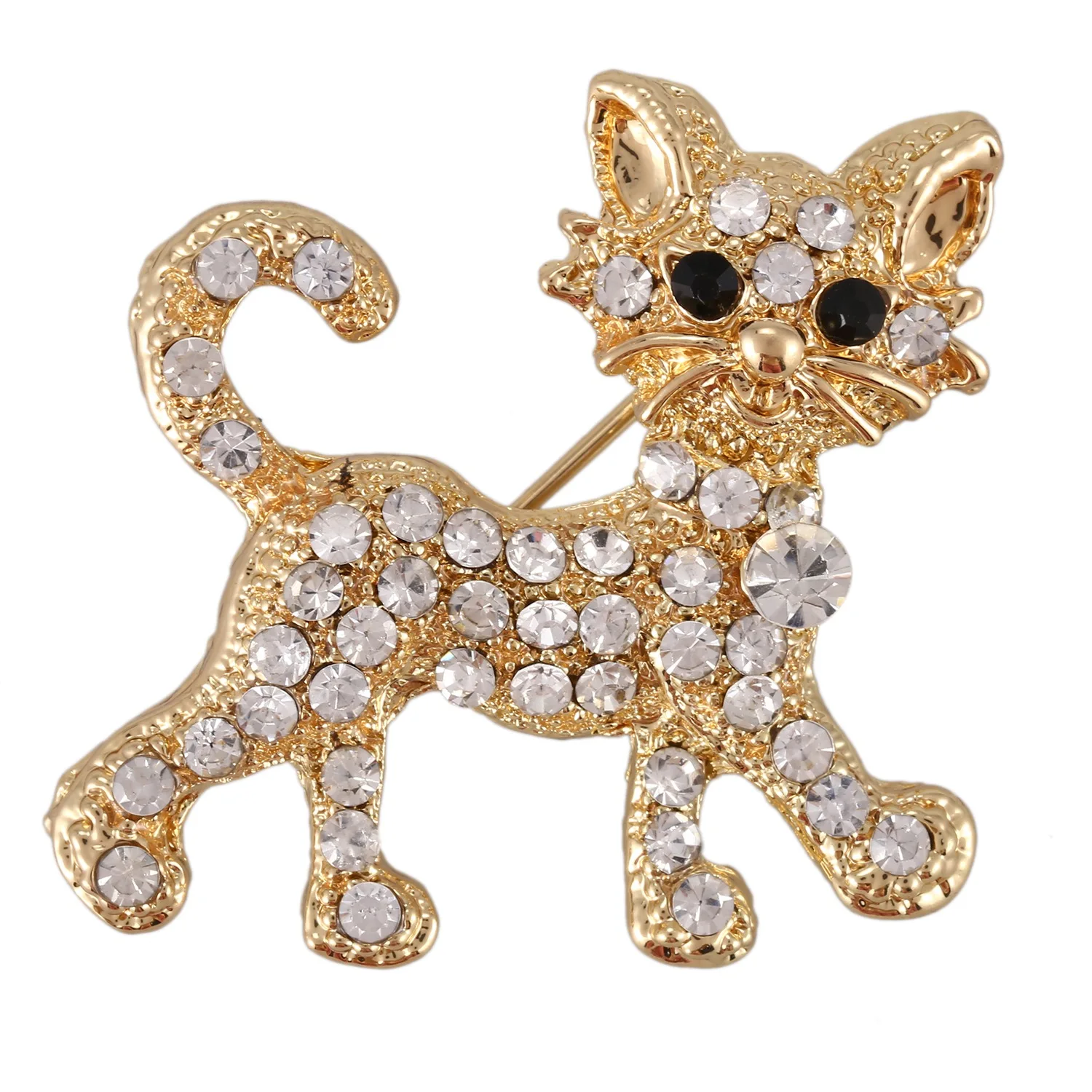 Full Shining Clear Crystal Cat Brooches and Pins Wedding for Women Gift ...