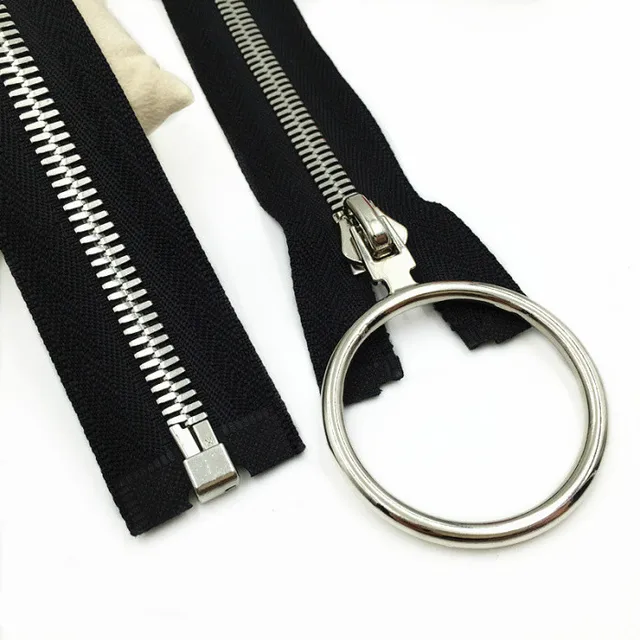 New 8# Fashion Big Round Slider Copper Metal Zippers 1Pcs 70cm 80cm ...