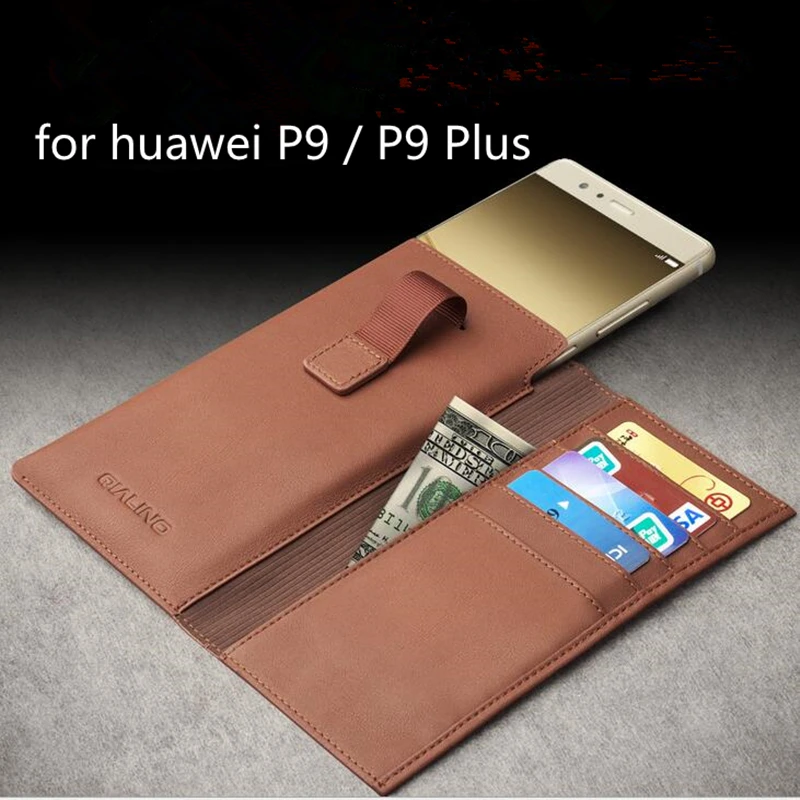 For huawei P9 P 9 lite Pouches & Bags QIALINO Genuine Leather Wallet ...