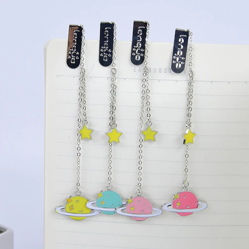 Colorful Star Pendant Bookmark Creative Metal Bookmark Clips Stationery ...