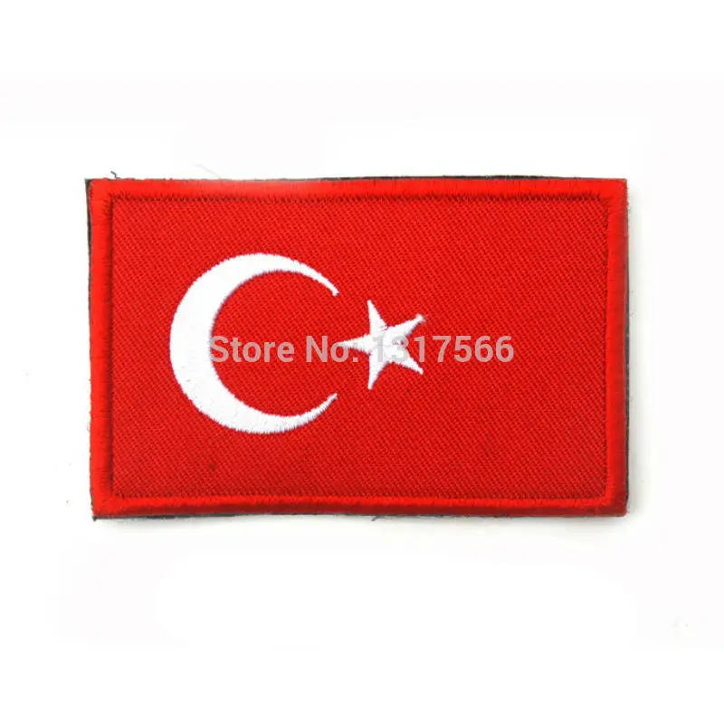 Turkey Turkish National Flag Embroidery Patch Embroidered Patches ...