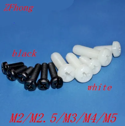 VIS,white nylon-m3 50pcs-8 mm--Vis à tête cylindrique encastrée en Nylon blanc ou noir, 10 à 50 ...