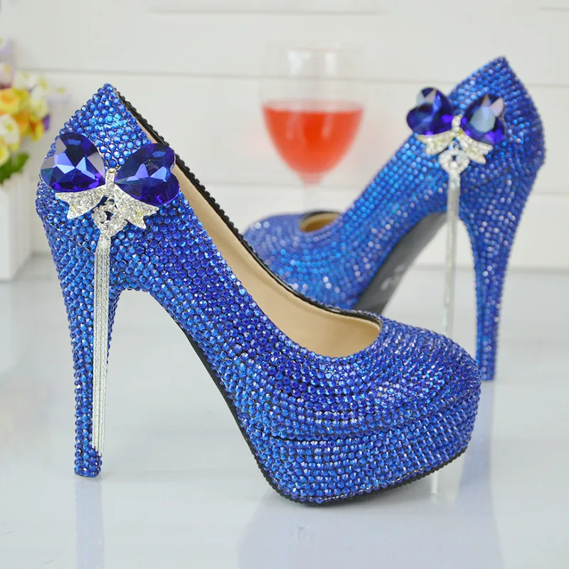 Sapphire Blue Rhinestone Foreign Will Code 40 Code Crystal Shoe ...