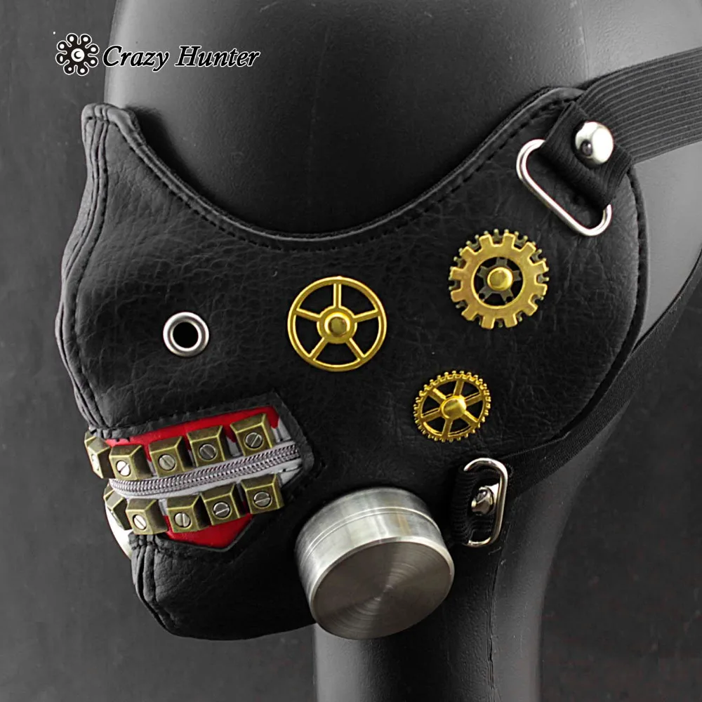 Steampunk Cosplay Leather Mask Unisex Gears Masque #423 - Masks ...