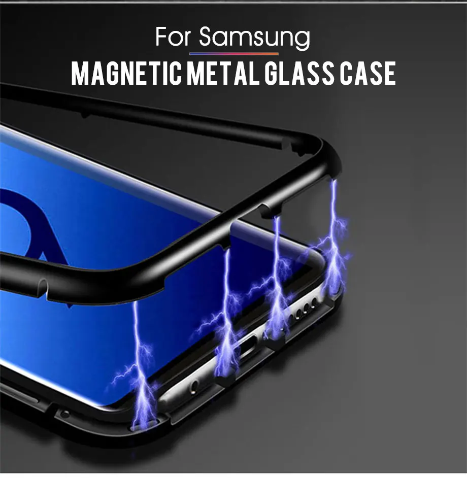 Магнитная Адсорбция металлический чехол для Samsung Galaxy S10 S9 S8 ...