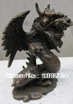 00906 classical bronze carvings winged chinese dragon statue - buy at ...