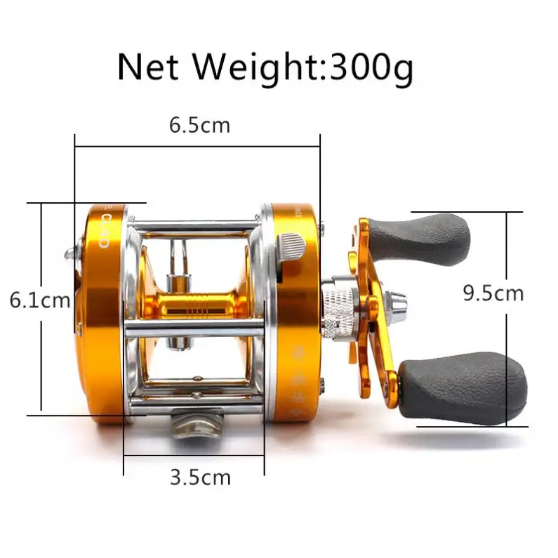 Drum Fishing Reel Centrifugal Mechanical Dual Braking System 2+1BB 40 ...