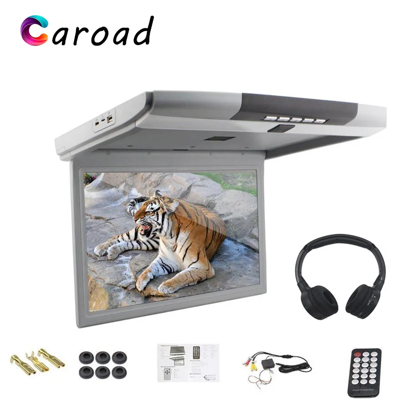 Caroad 15.6 Inch 1920x1080 Car Roof Flip Down Mount Monitor TFT LED ...