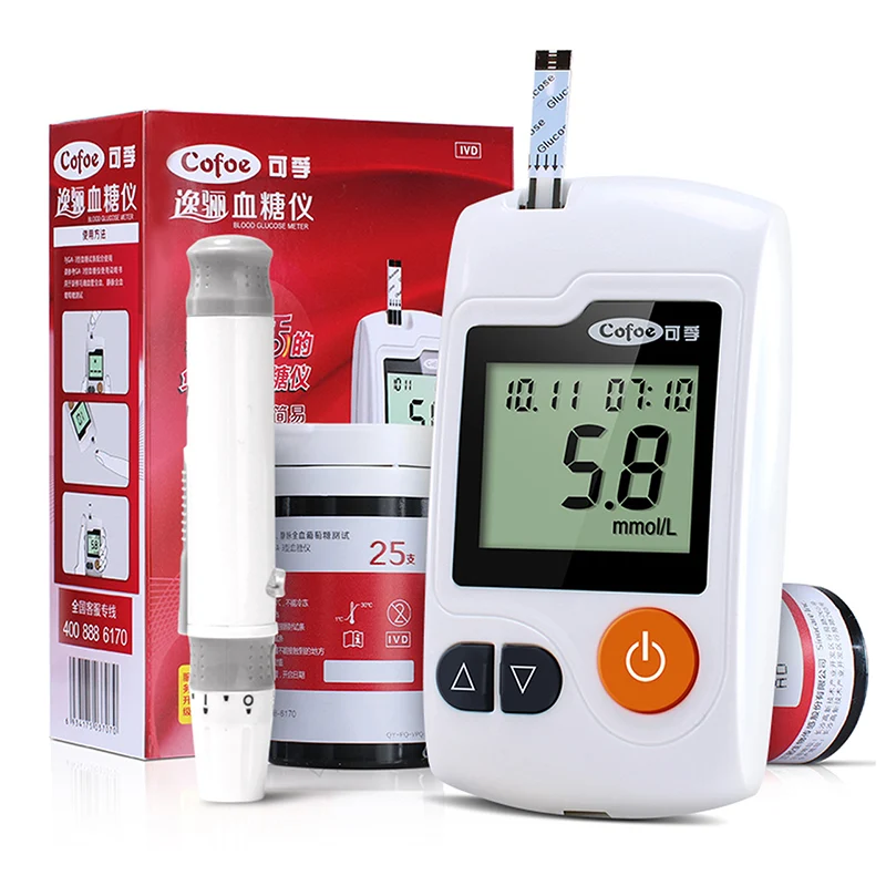 Cofoe Yili 50/100 шт для измерения уровня глюкозы в крови Тесты полоски ланцет иглы диабет ...