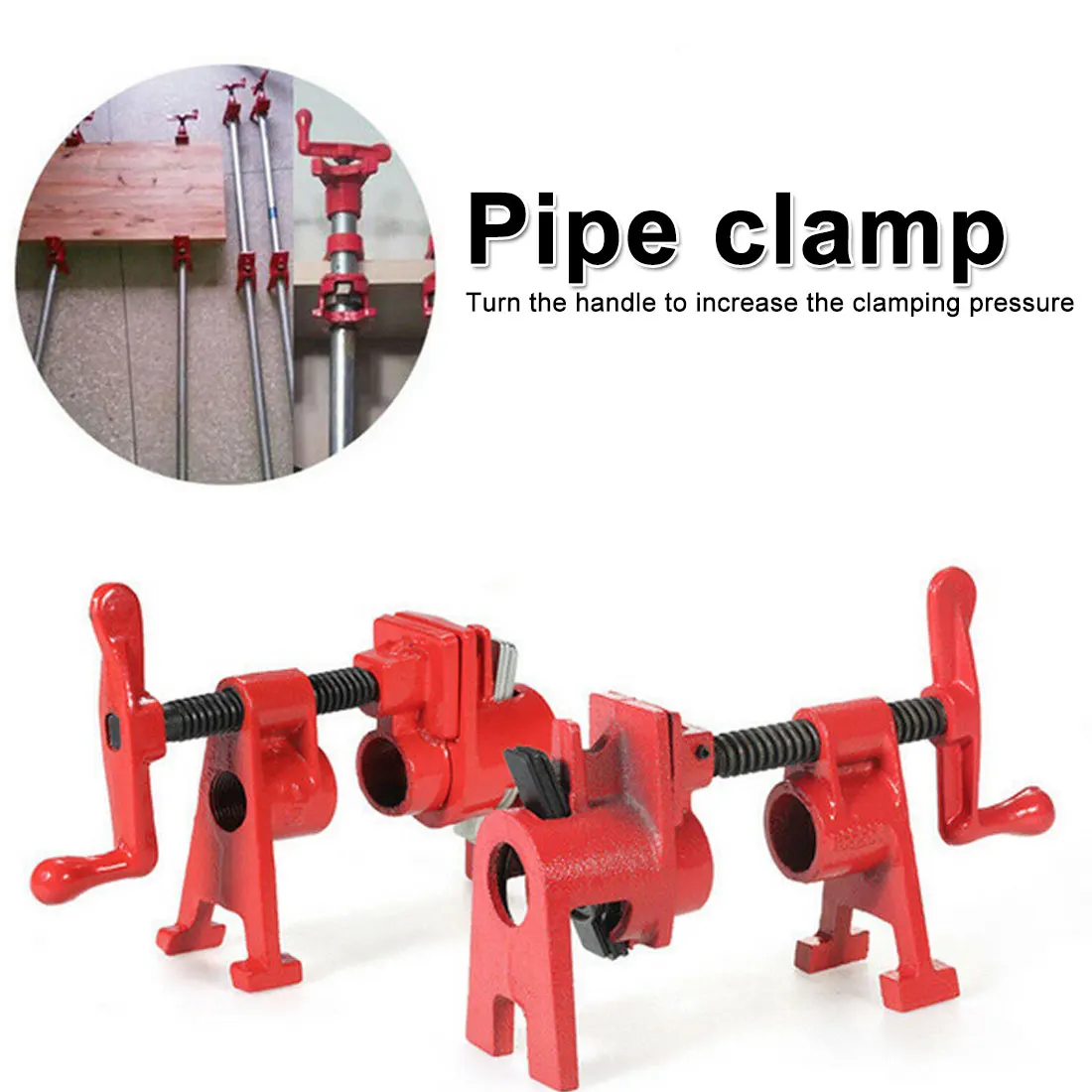 Panel Clamp 3/4 inch iron clipper Heavy Duty Pipe Clamp Woodworking ...