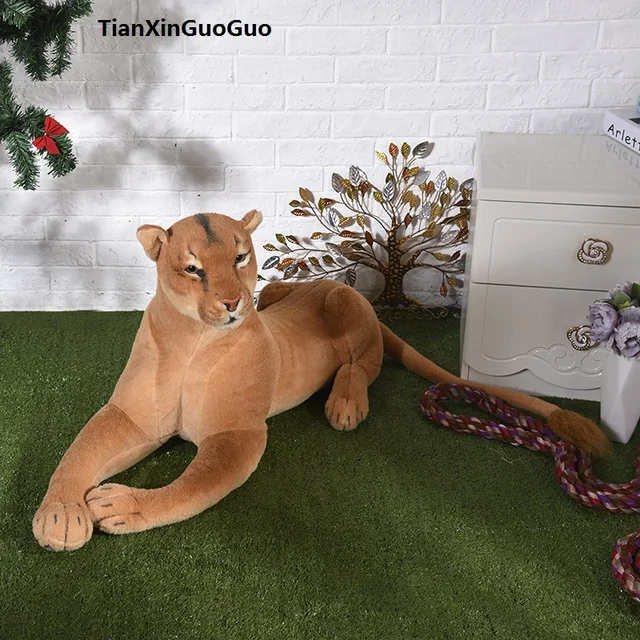 simulation lioness plush toy female lion large 90cm doll , throw pillow ...