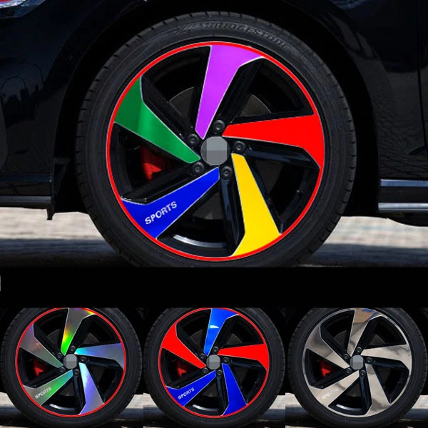 Blue Red Car Wheels