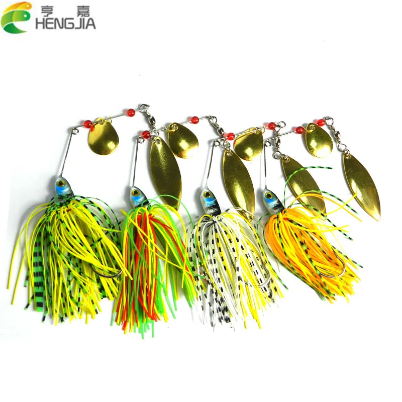 HENGJIA 8pcs 17.4g lead head spinner spoon fishing baits pike carp ...