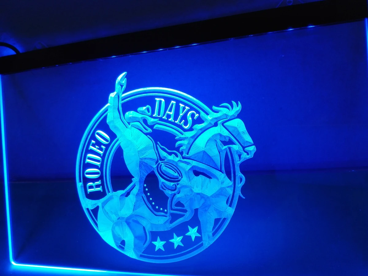 LK414 Rodeo Days Cowboys Horse Bar LED Neon Light Sign home decor ...