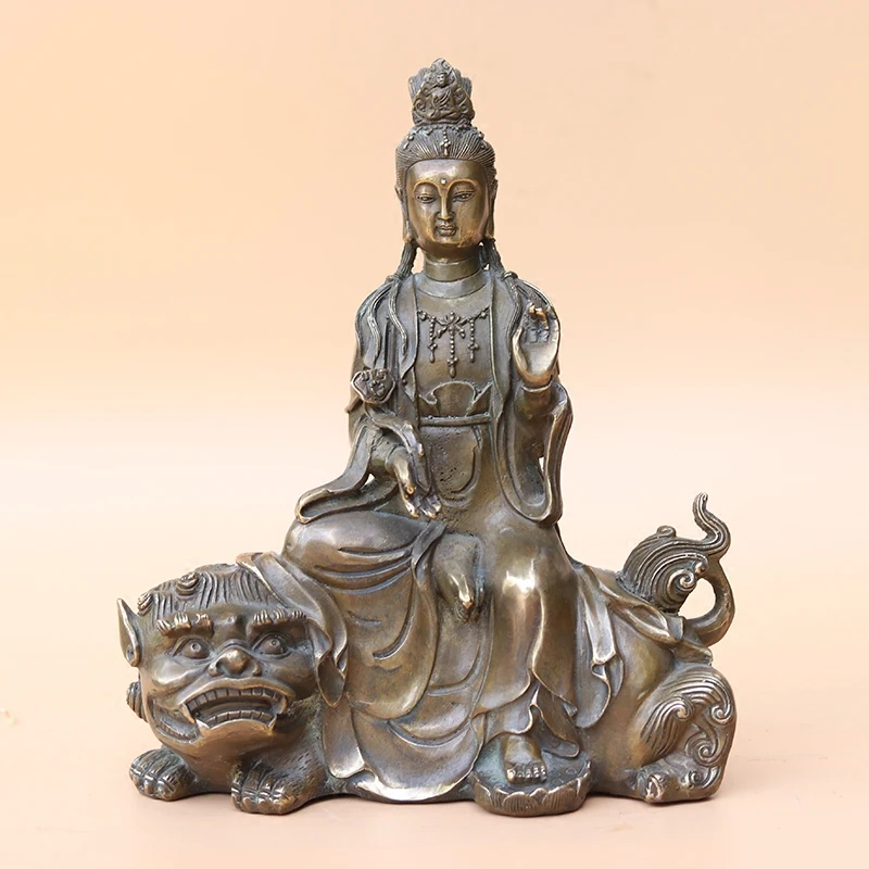 Artisanat en Bronze bouddha ornements Wenshep les quatre bodhisattva dans le Guanyin tibétain ...