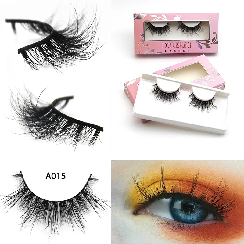 A015 3D Mink eyelashes Natural Long Fake lashes Super unique Round ...