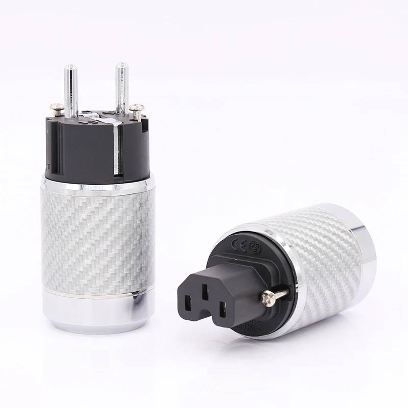 Carbon Fiber Eu Mains Power Plug Iec Plug Rhodium Plated Connector Hifi ...