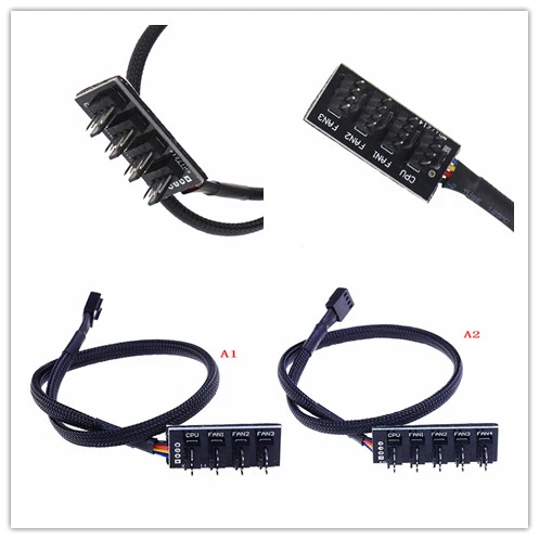 Computer Cables PC Cooler Fan Power Cable 1 Female to 4 Male 4Pin ...