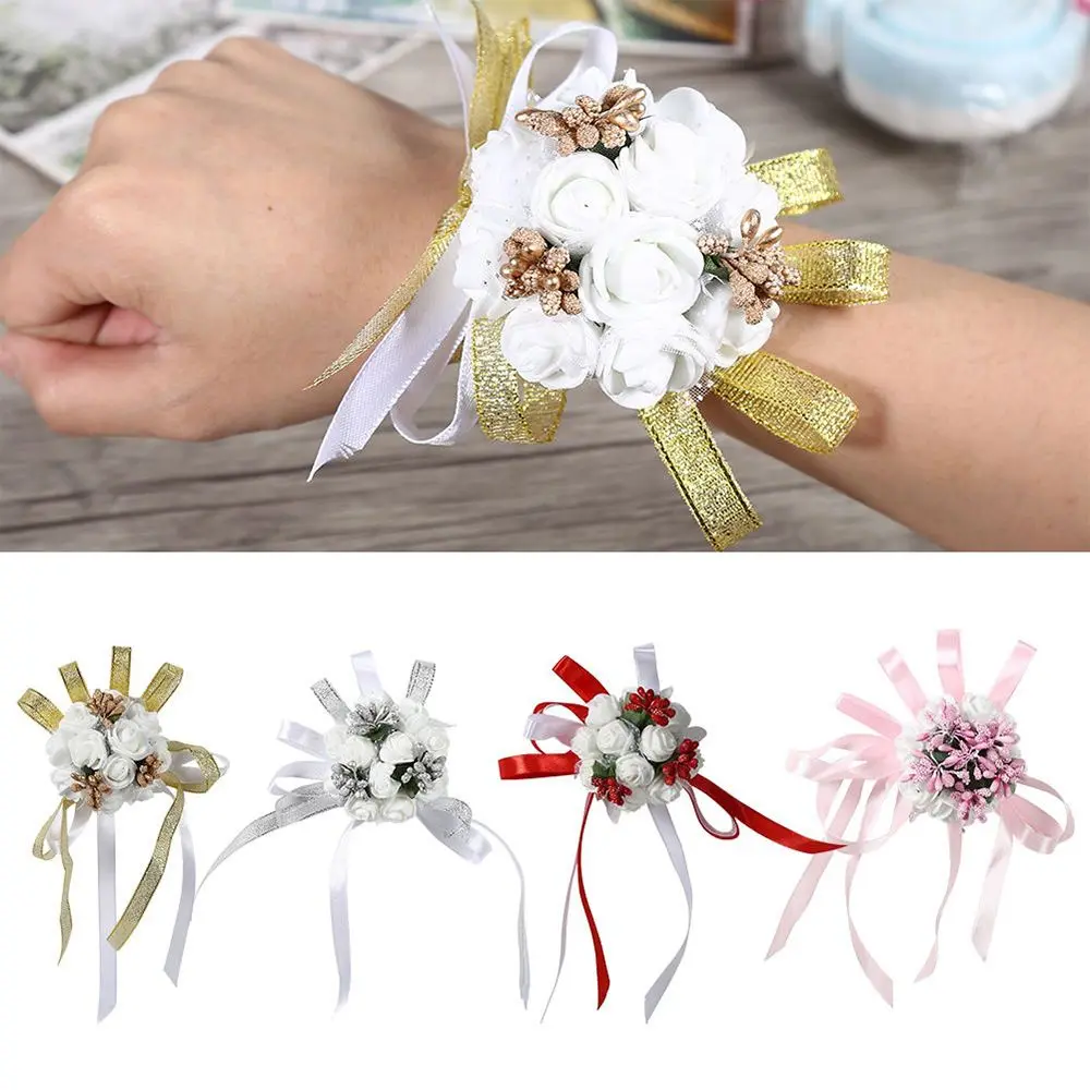 1PC Wedding Bridal Wrist Flower Wedding Party Bridesmaid Sisters Hand ...