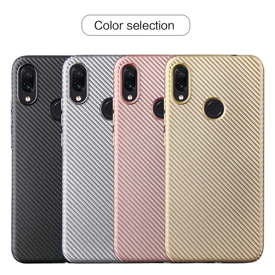 Funda trasera de tpu de fibra de carbono de lujo suave para xiaomi redmi note 7 suave funda de ...