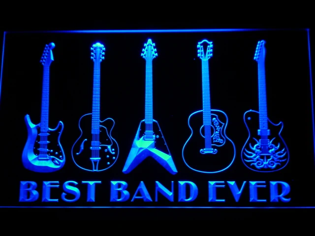 324 Best Band Ever Guitar Weapon LED Neon Light Signs with On/Off ...