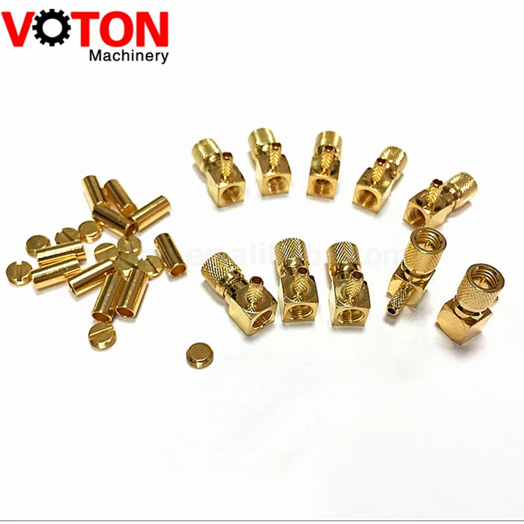 Free shipping 10 pcs Gold plated 10 32 M5 male plug right angle ...