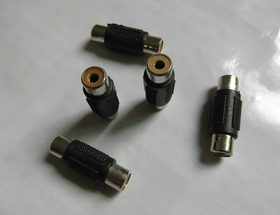 10pcs audio AV plug 1 row RCA Adaptor straight head Female to Female ...