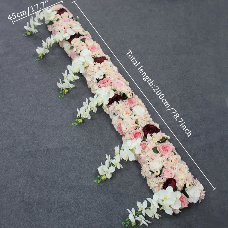 1m/2m artificial orchid flower row runner decor party wedding backdrop ...