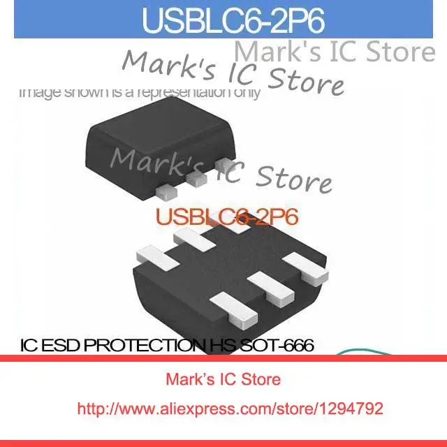 USBLC6 2P6 ic esd 보호 hs SOT 666 USBLC6 6 USBLC6 6 2 마력 usblc 6 2P6|ic digital|ic electronicic ...