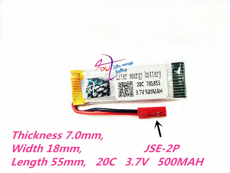 Jse-2p 701855 3.7v 600mah Drone Rechargeable Li-polymer Battery 701855 ...