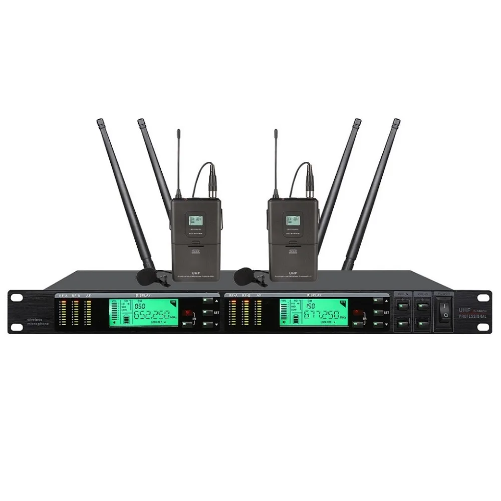 Bolymic Wireless Microphones Long Range True Diversity UHF Professional ...