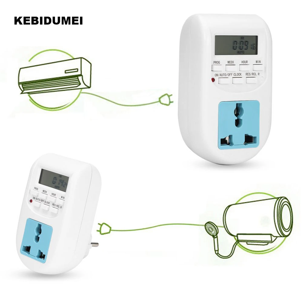 KEBIDUMEI Smart Digital Timer Switch EU Plug Energy Saving Timer 