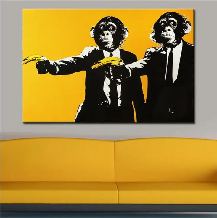Andy Warhol Banana Monkey Wall Pictures Creative Oil Painting Print ...