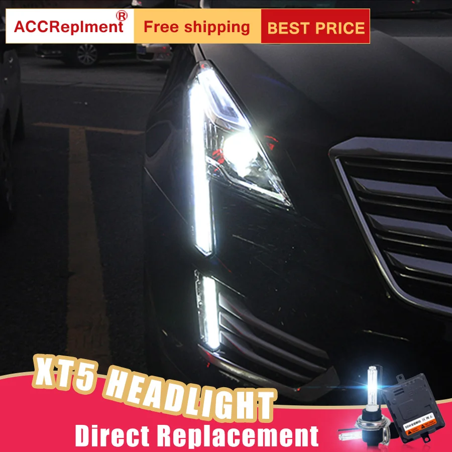 2Pcs LED Headlights For Cadillac XT5 2016-2018 led car lights Angel ...