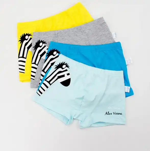 4 PCS Sets 100% Cotton Girls Boys Underwear Comfortable Children Boxer ...