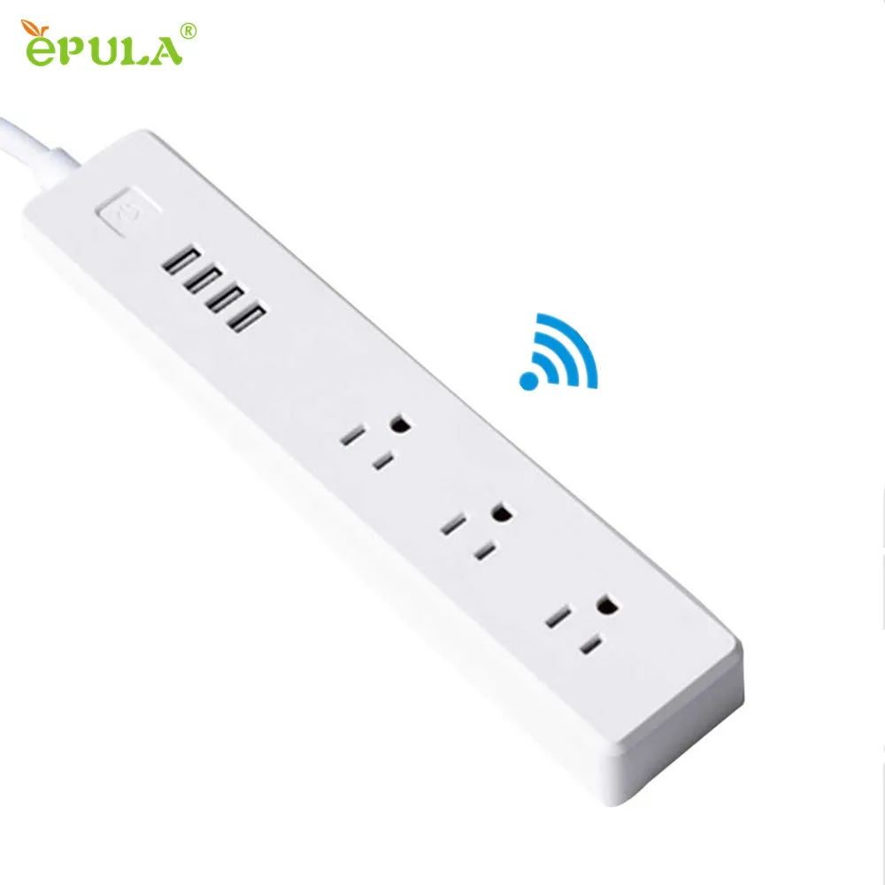 Epula Us 3 Ac Socket 4 Usb Wifi Wireless Remote Control Power Socket Smart Home Automation Strip