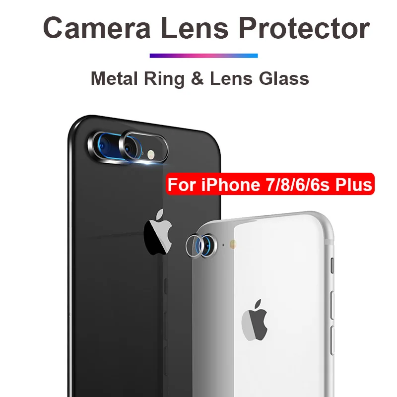 Tempered Glass For iPhone 7 8 6 6S Plus Camera Lens Glass On For iPhone ...
