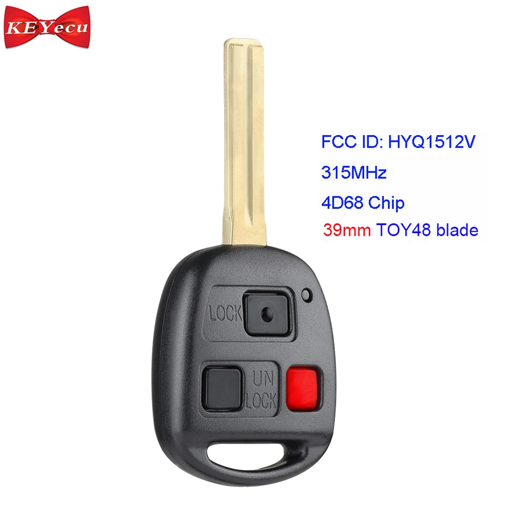 KEYECU for Lexus GX470 LX470 2003 2008 Remote Control Car Key Fob ...