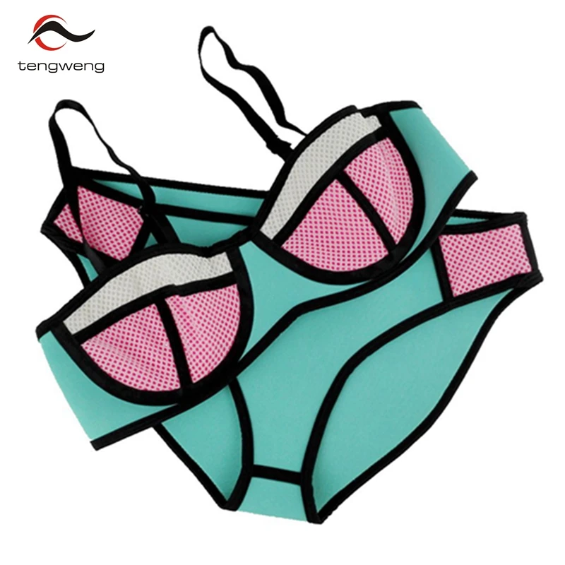Tengweng Swimwear Woman Neoprene Bikini 2017 Summer Bathing Suit Sexy