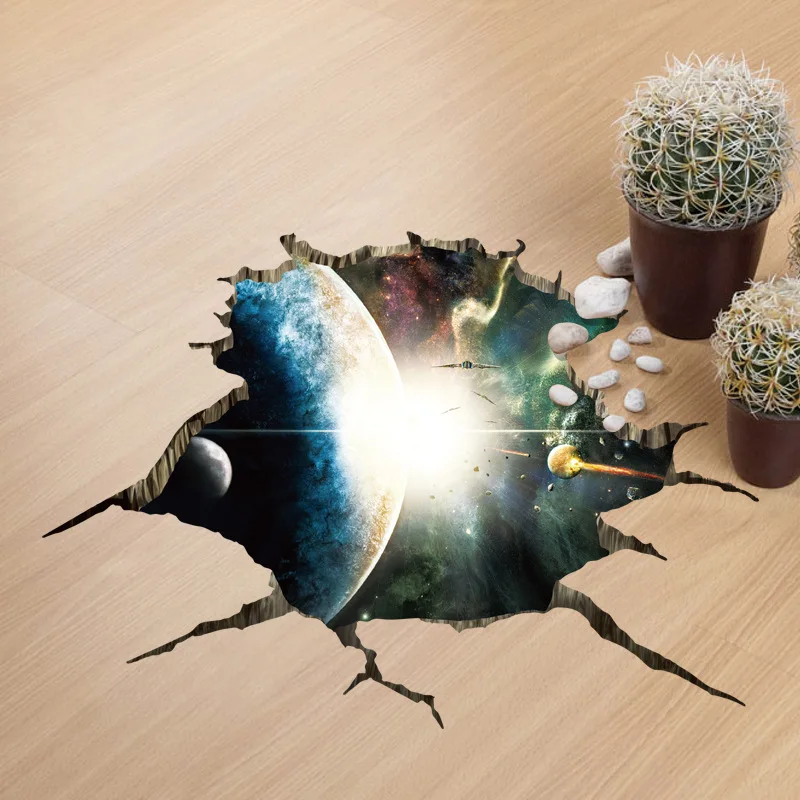 Planet-of-outer-space-3D-floor-sticker-Autocollant-Mural-wall-stickers ...