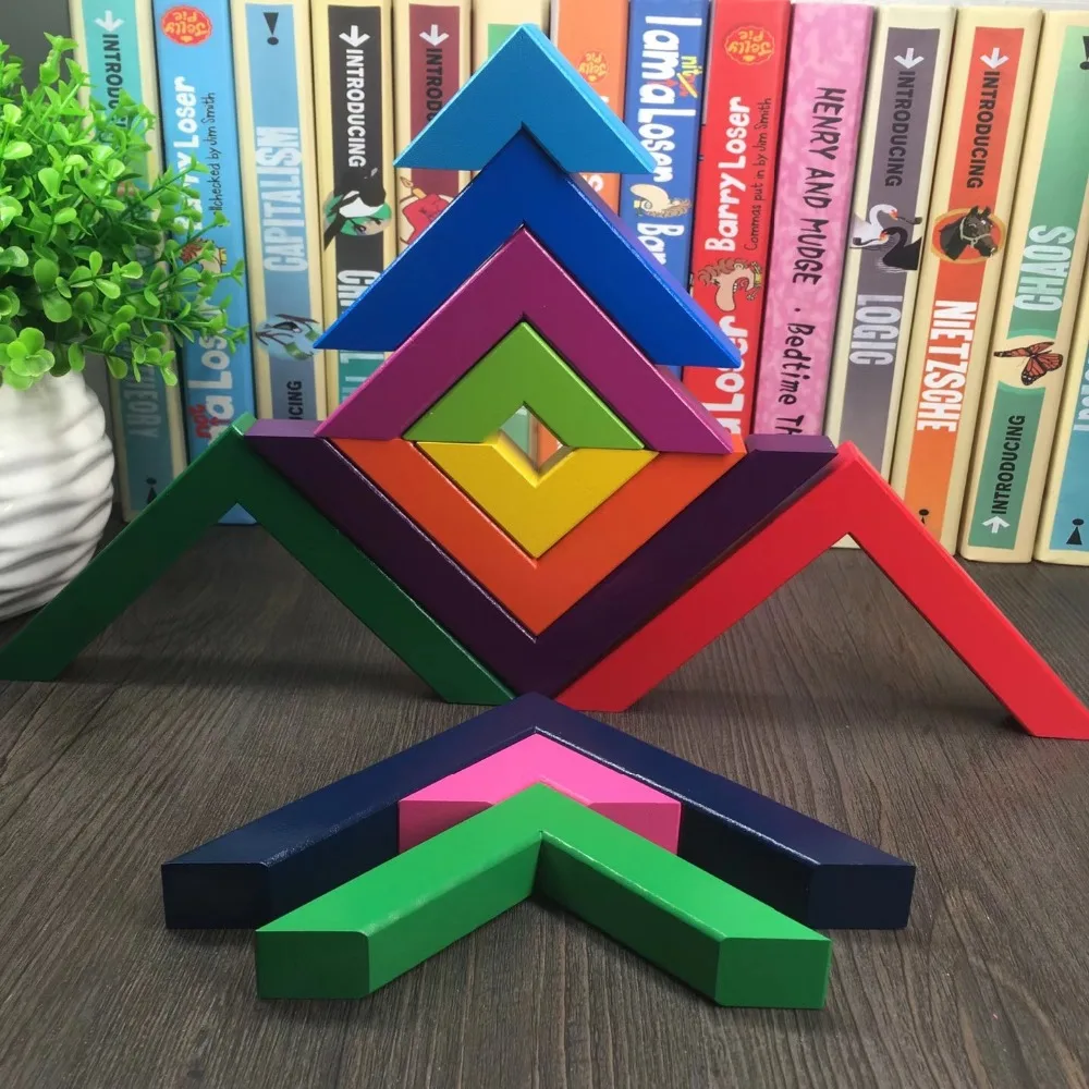 12psc long Color Rainbow Blocks Children's Toy For Color & Shape ...