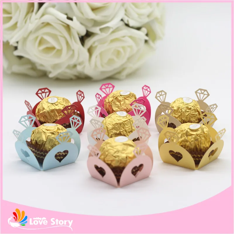 50pcs Diamond Ring Candy Bar Chocolate Bar Laser Cut Chocolate ...
