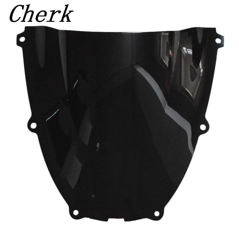 Black Motorcycle Double Bubble Windshield Fairing Windscreen For Yamaha ...