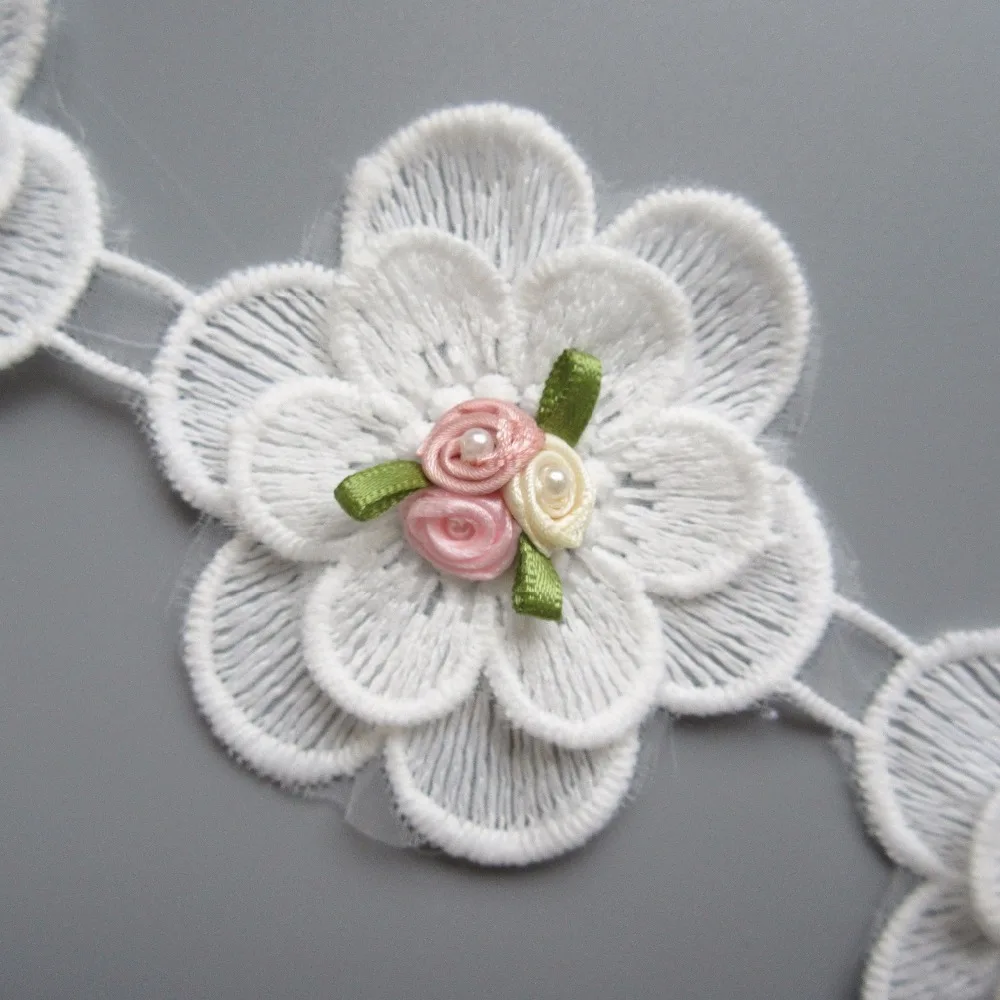 1-yard-Pearl-Beaded-Embroidered-Flower-Lace-Edge-Trim-Ribbon-Floral ...