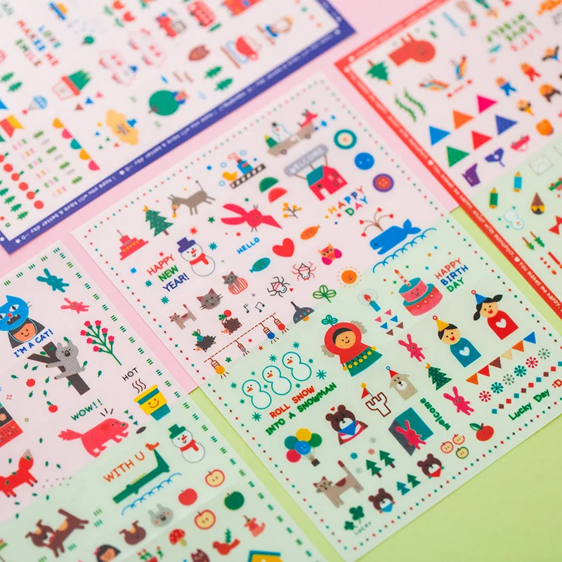 6 Sheet Kawaii Stationery Stickers Cute Girls Lovely Sticker Diary ...