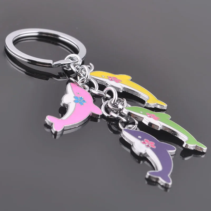 Stainless steel dolphins keychain fashion metal keyring key chain key ...